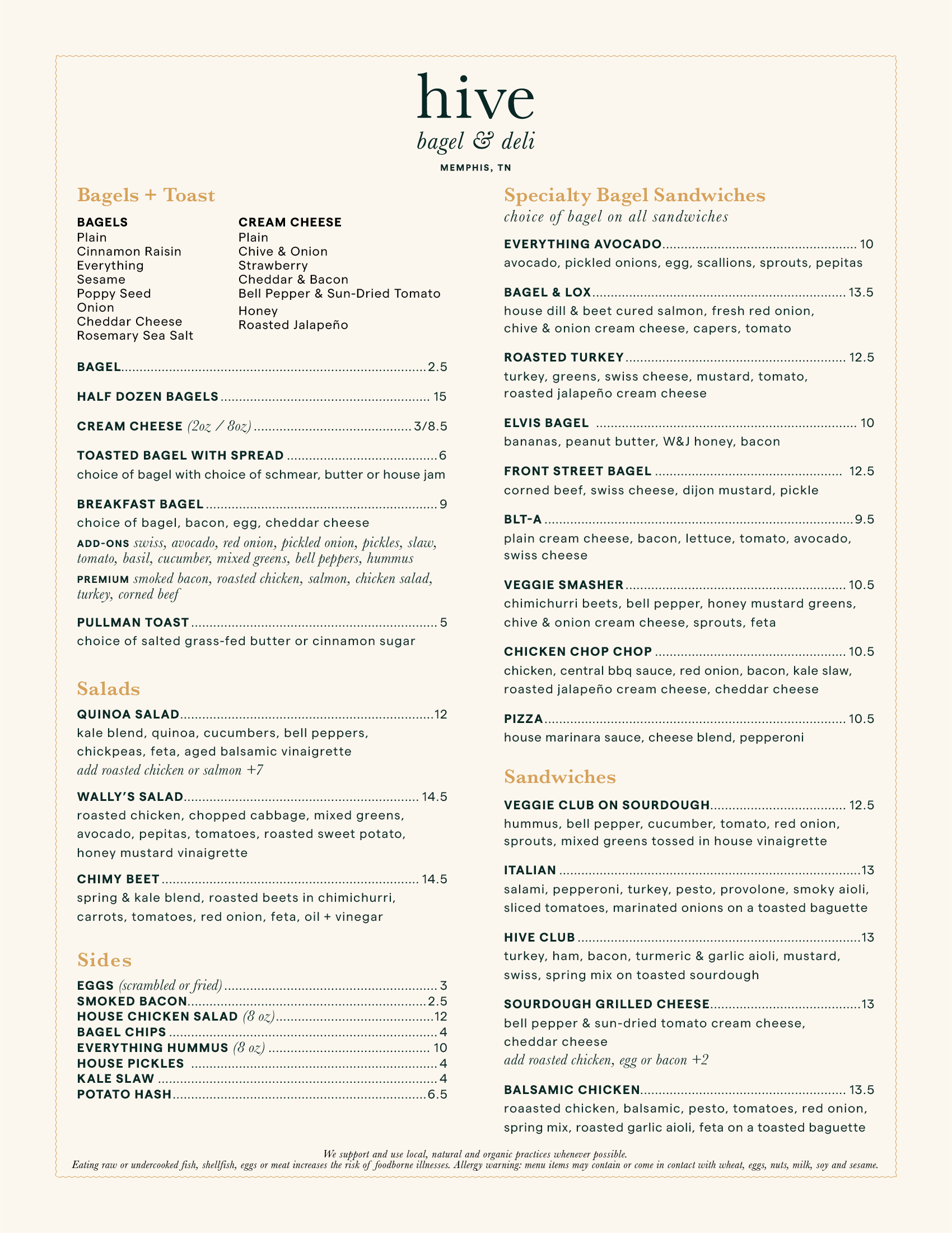 Menu | Hive